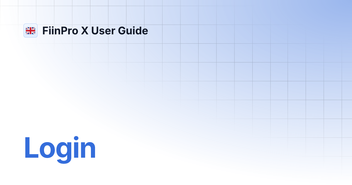 Login | FiinPro X User Guide